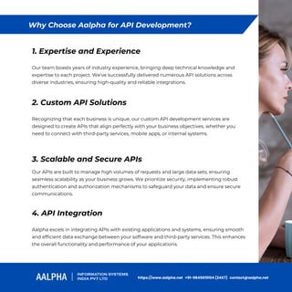 API Development Services - Aalpha Information Systems | PDF