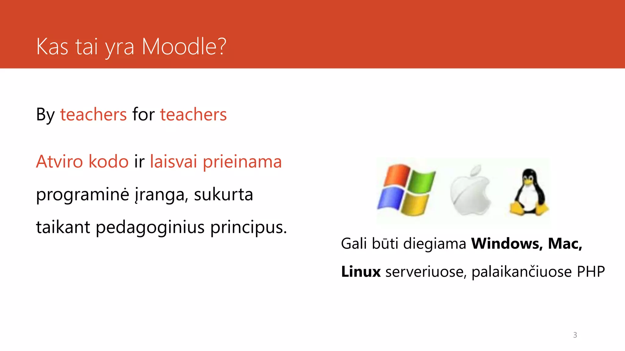 Apie moodle | PPT