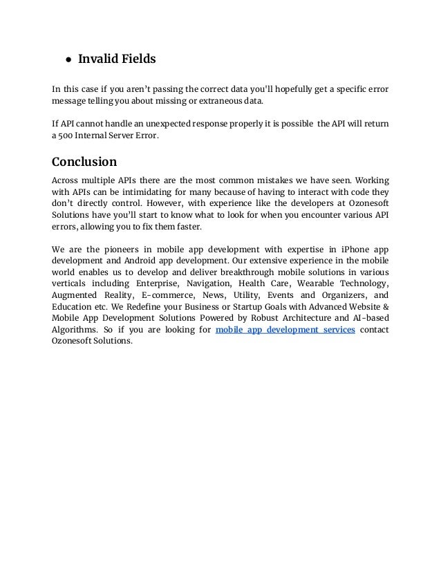 Most Commonly Seen API Errors (2022) | PDF