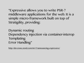 Creating an API with Expressive | PPT