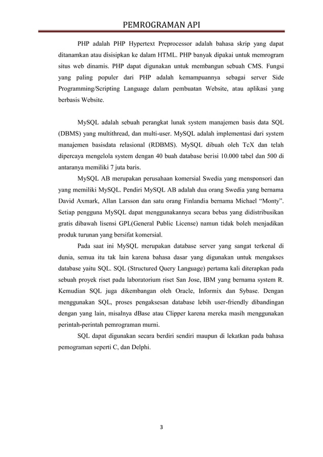 Laporan Pemrograman API | PDF