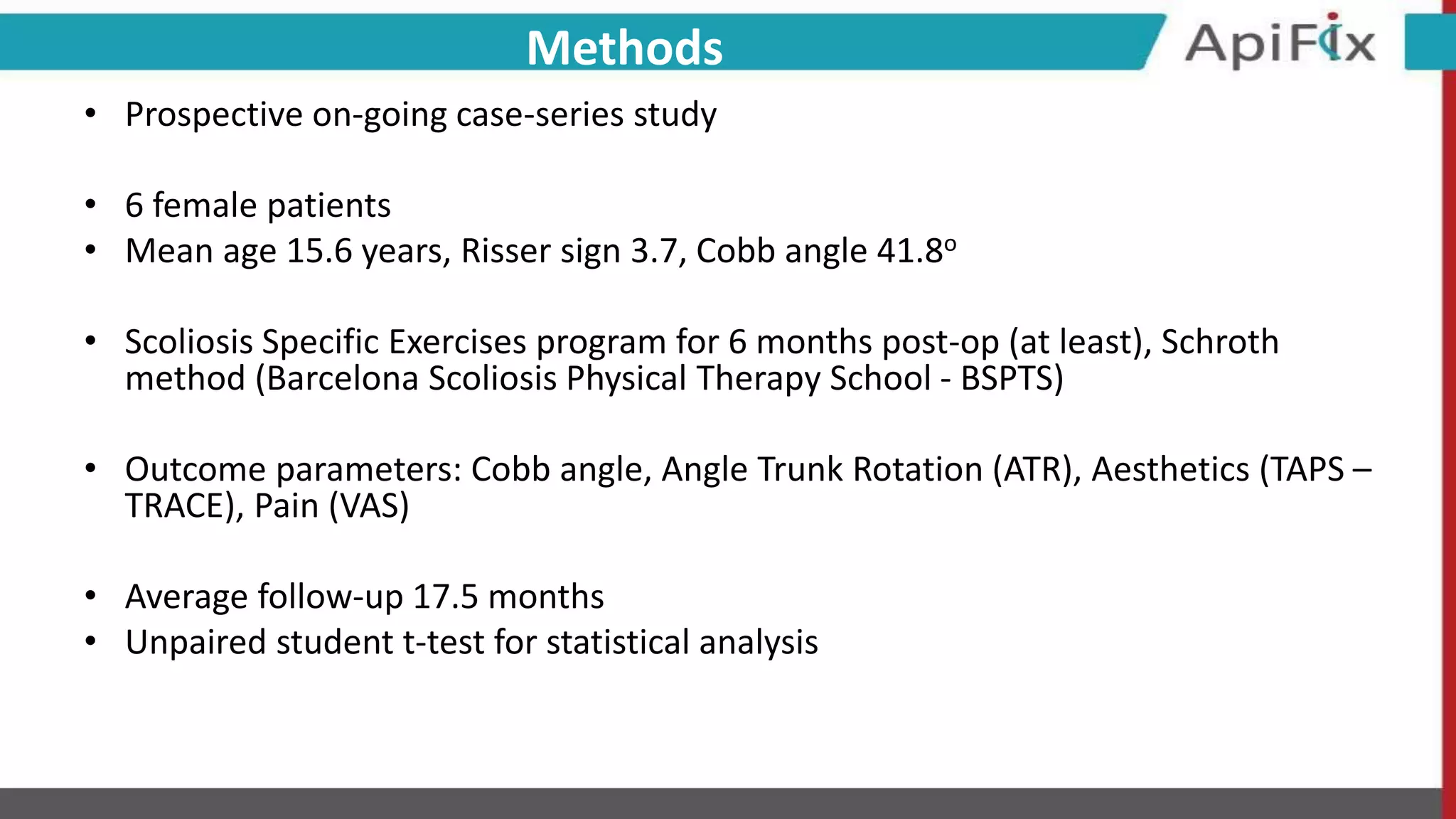 ApiFix treatment for Adolescent Idiopathic Scoliosis (AIS): The ...