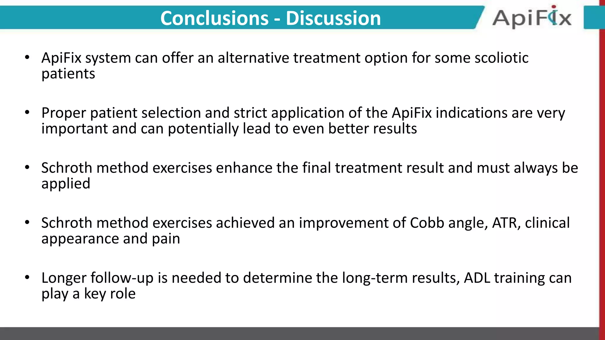 ApiFix treatment for Adolescent Idiopathic Scoliosis (AIS): The ...