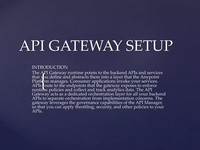 API gateway setup | PPTX