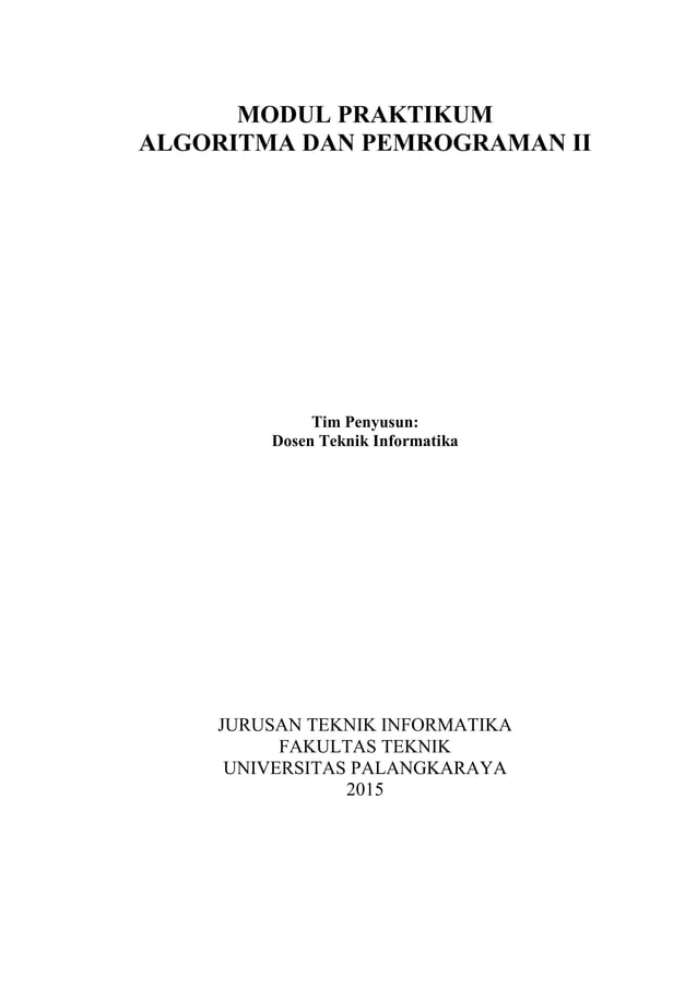 Algoritma Pemrograman 2 | PDF