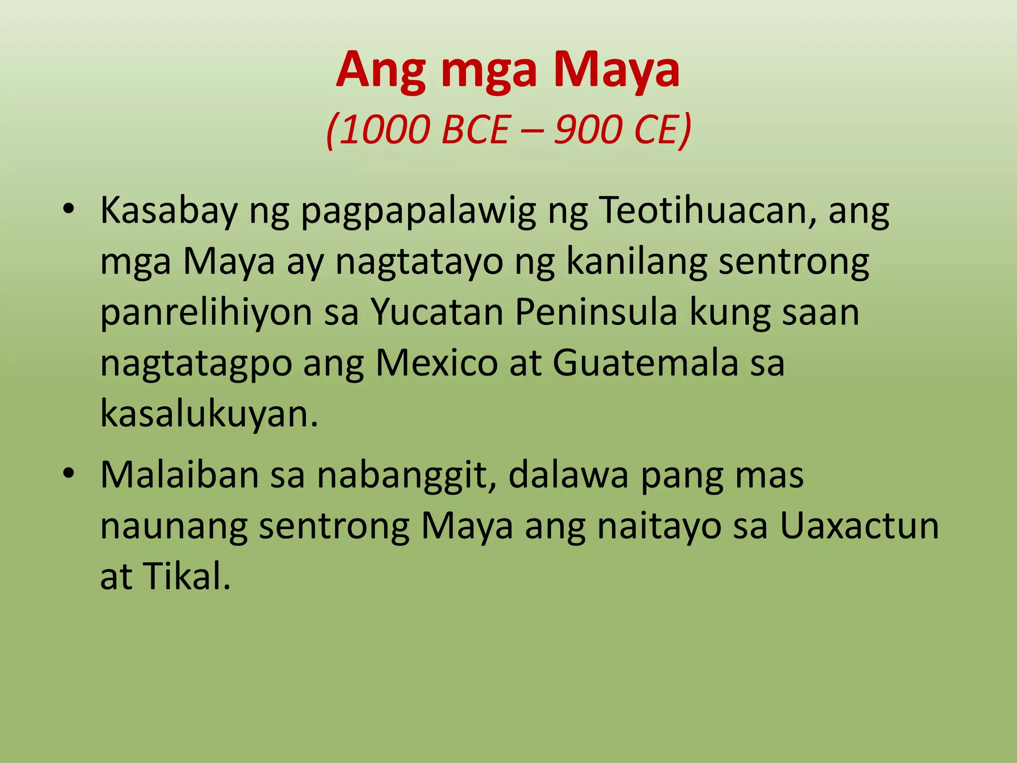 AP III - Ang mga Kabihasnan sa Amerika | PPTX