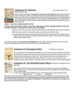 AP III Summer Assignments 14-15 | PDF