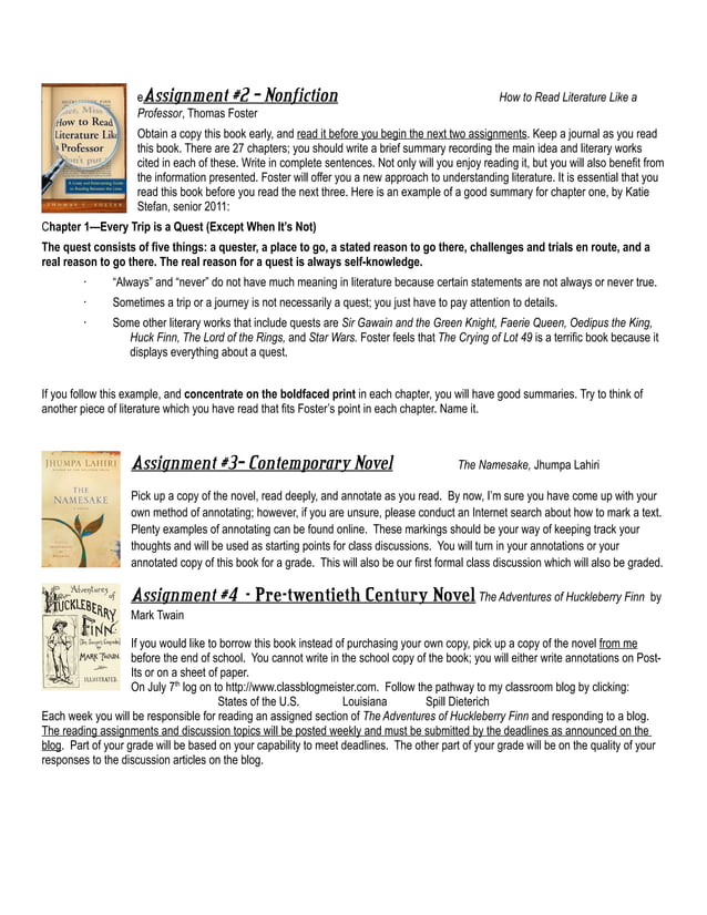 AP III Summer Assignments 14-15 | PDF