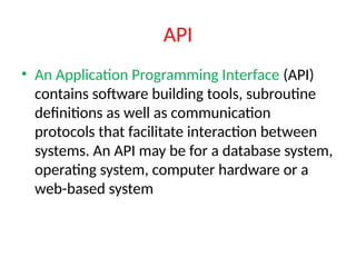 API is very imprtant concept in IOT.API based python programming. | PPTX | Programming Languages ...