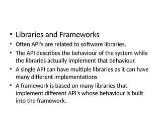 API is very imprtant concept in IOT.API based python programming. | PPTX