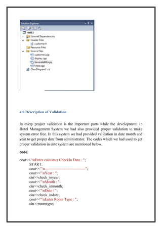 Hotel Management system in C++ | DOCX