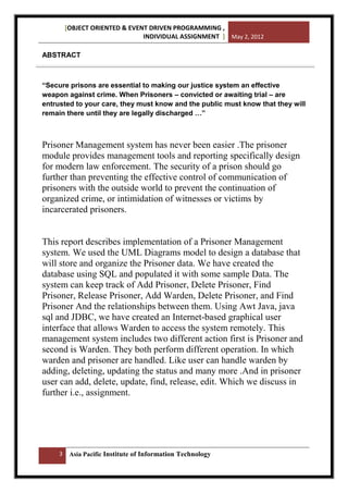 Prisoner Management System | DOCX