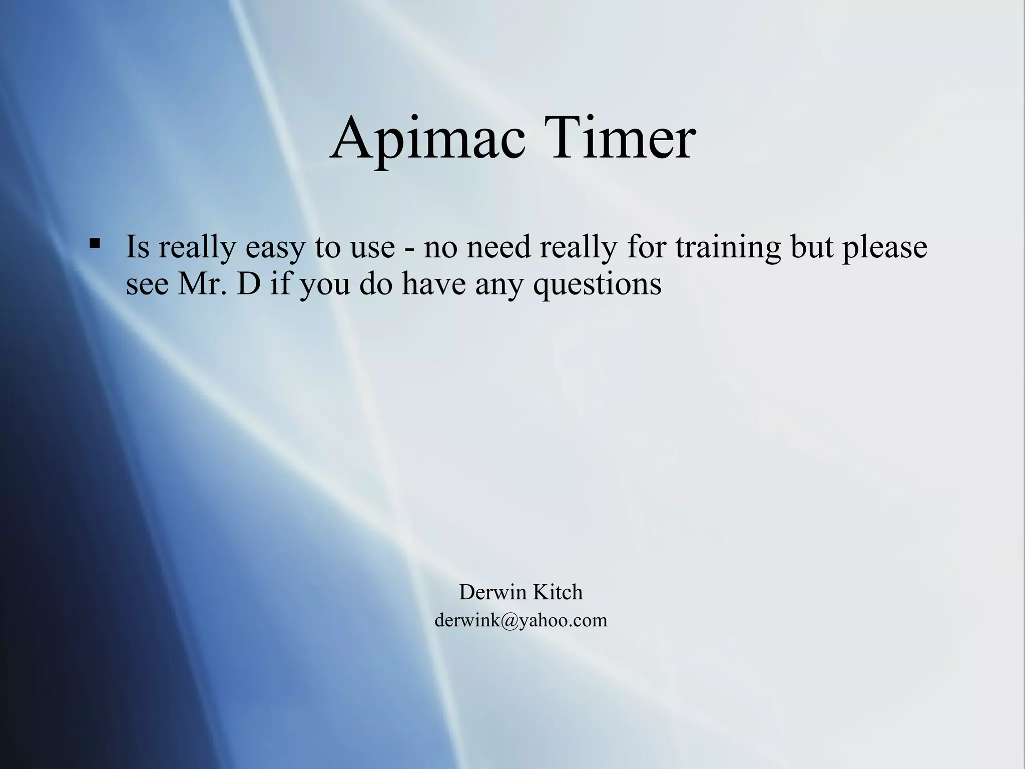 Apimac Timer in the Classroom | PPT | Technology & Computing