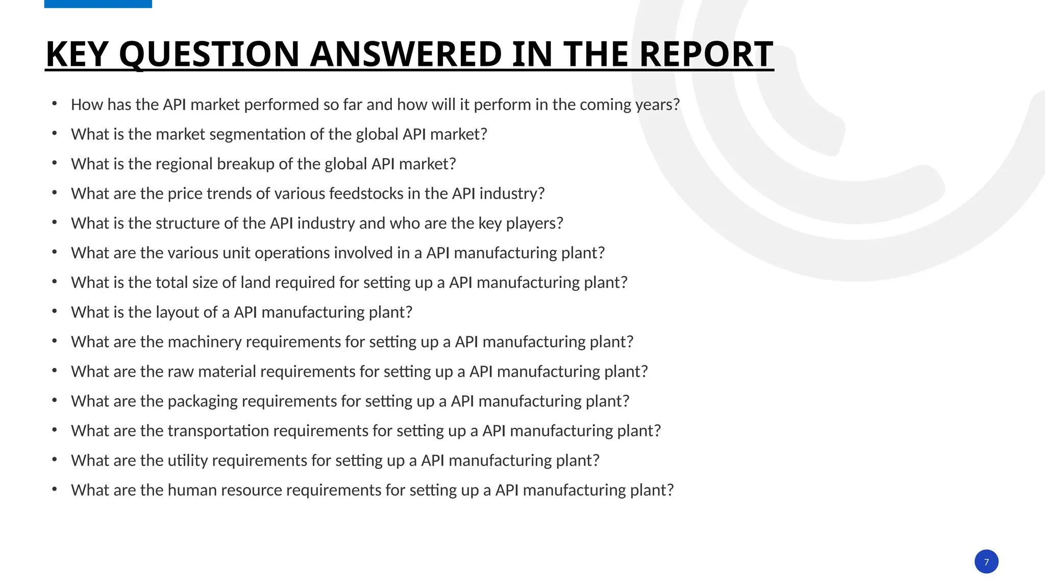 API Manufacturing Plant Project Report .pptx
