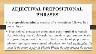 APIN_ADJECTIVAL PREPOSITIONAL PHRASES.pptx | Food & Drink