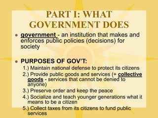 AP GOV - Introduction to U.S. Government and Politics | PPT