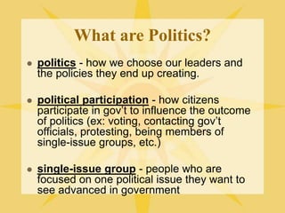 AP GOV - Introduction to U.S. Government and Politics | PPT