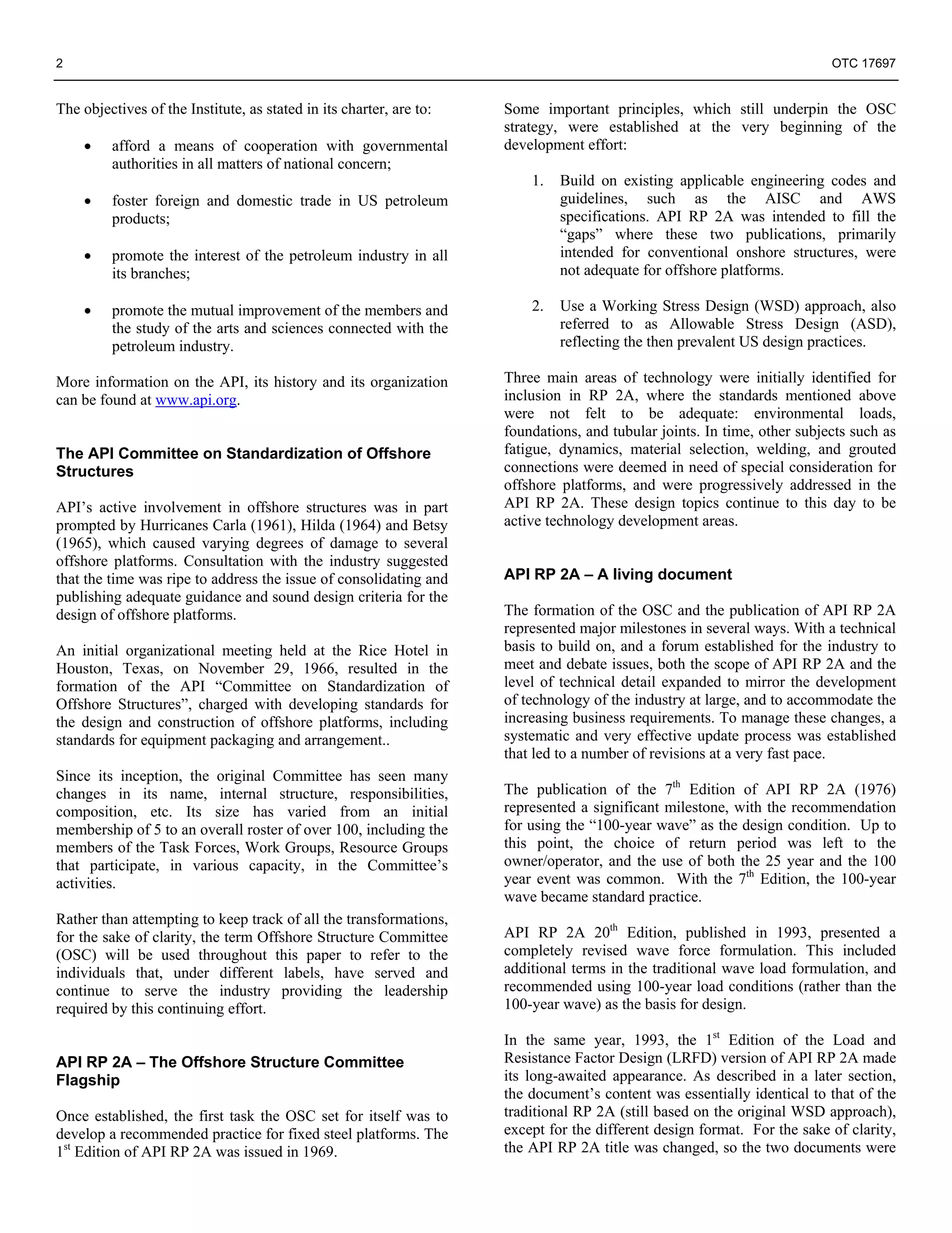 Api offshore structure standards rp 2 a and much more (mangiavacchi ...