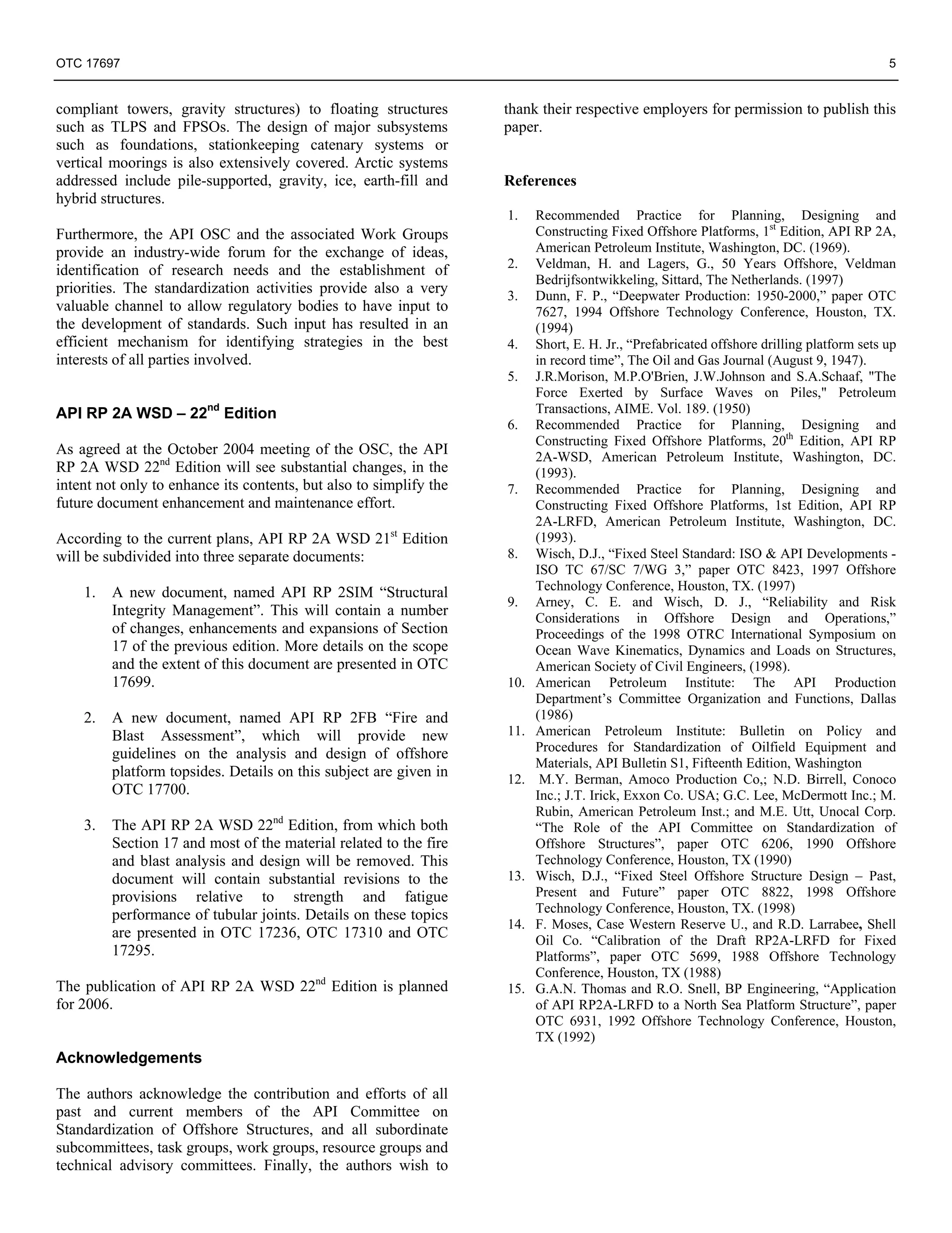 Api offshore structure standards rp 2 a and much more (mangiavacchi ...