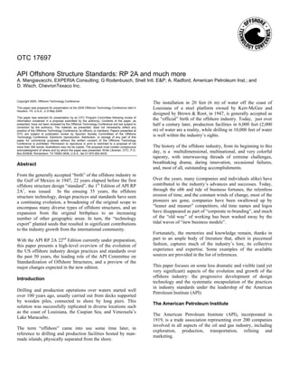 Api offshore structure standards rp 2 a and much more (mangiavacchi ...