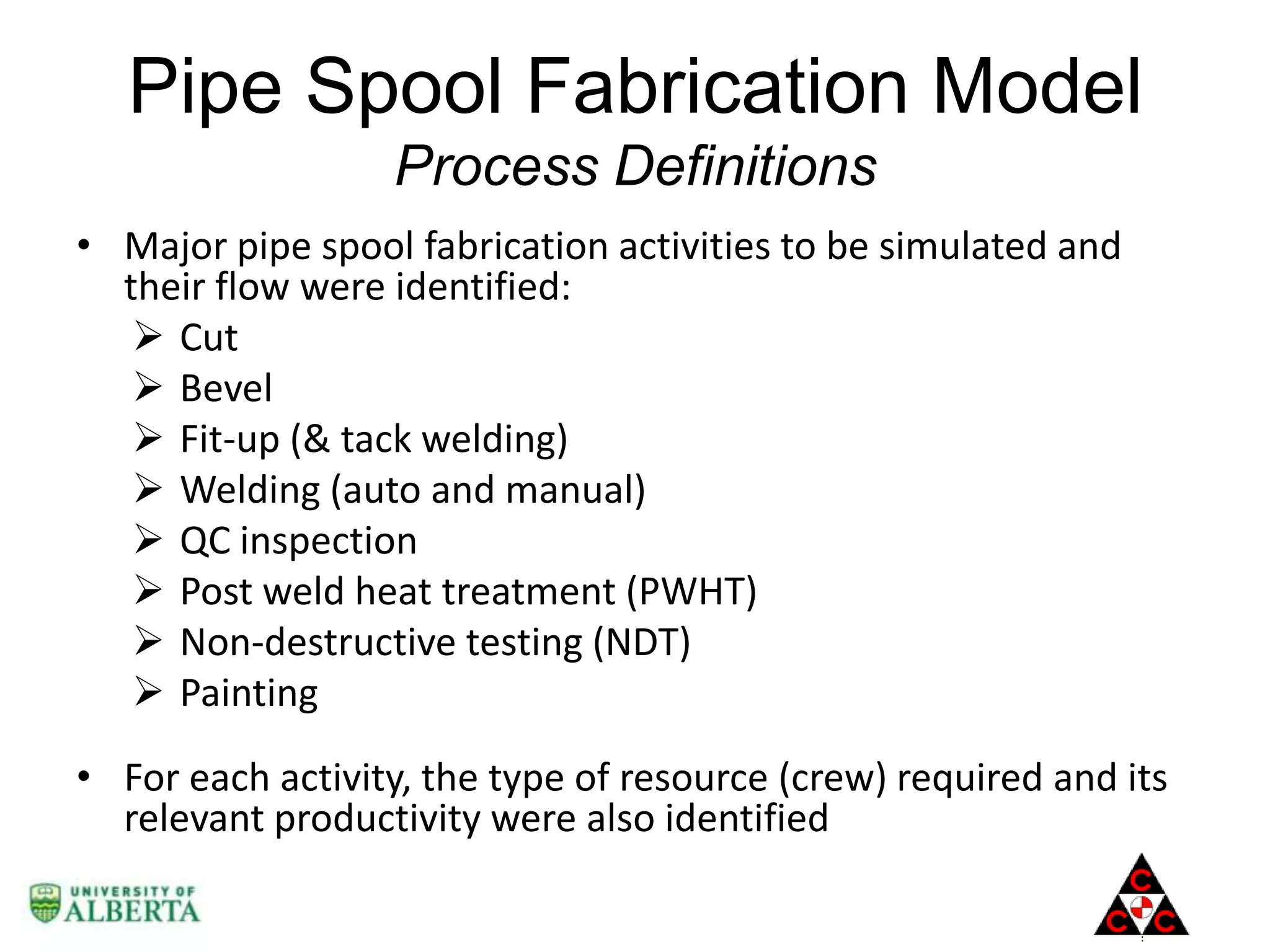 I3M 2013 – EMSS Conference - Pipe Spool Fabrication Simulation Model | PPTX