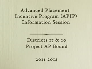 APIP Information Session | PPT