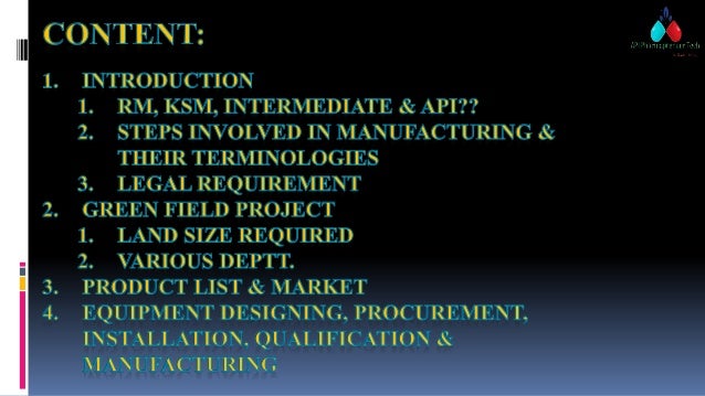 API Manufacturing Plant Set Up | PPTX