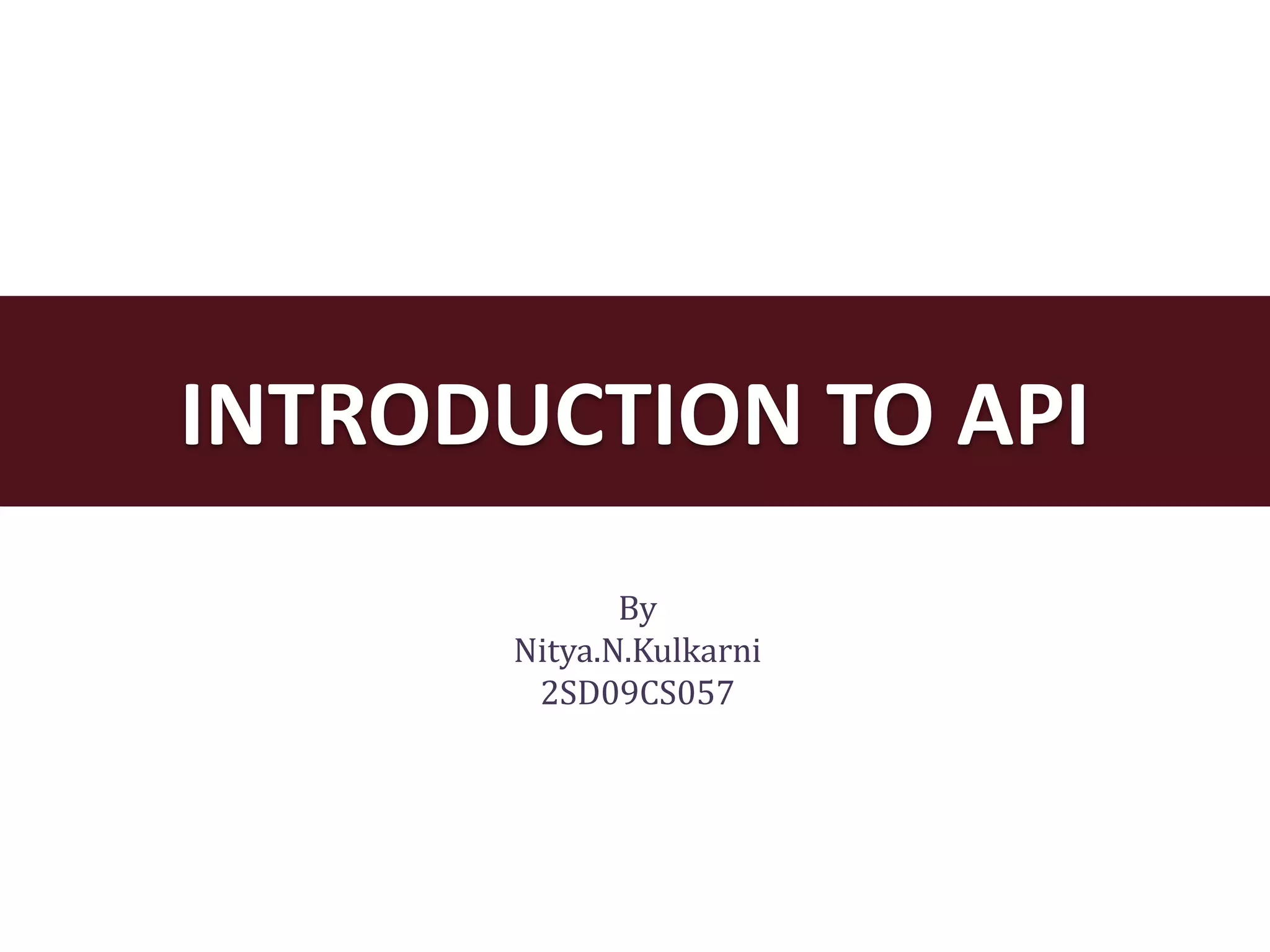 API Presentation | PPTX