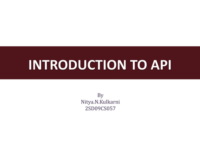 API Presentation | PPT