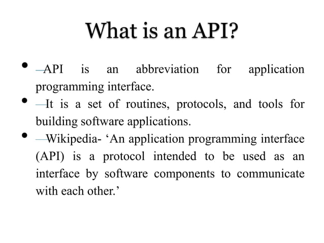 API Presentation | PPT