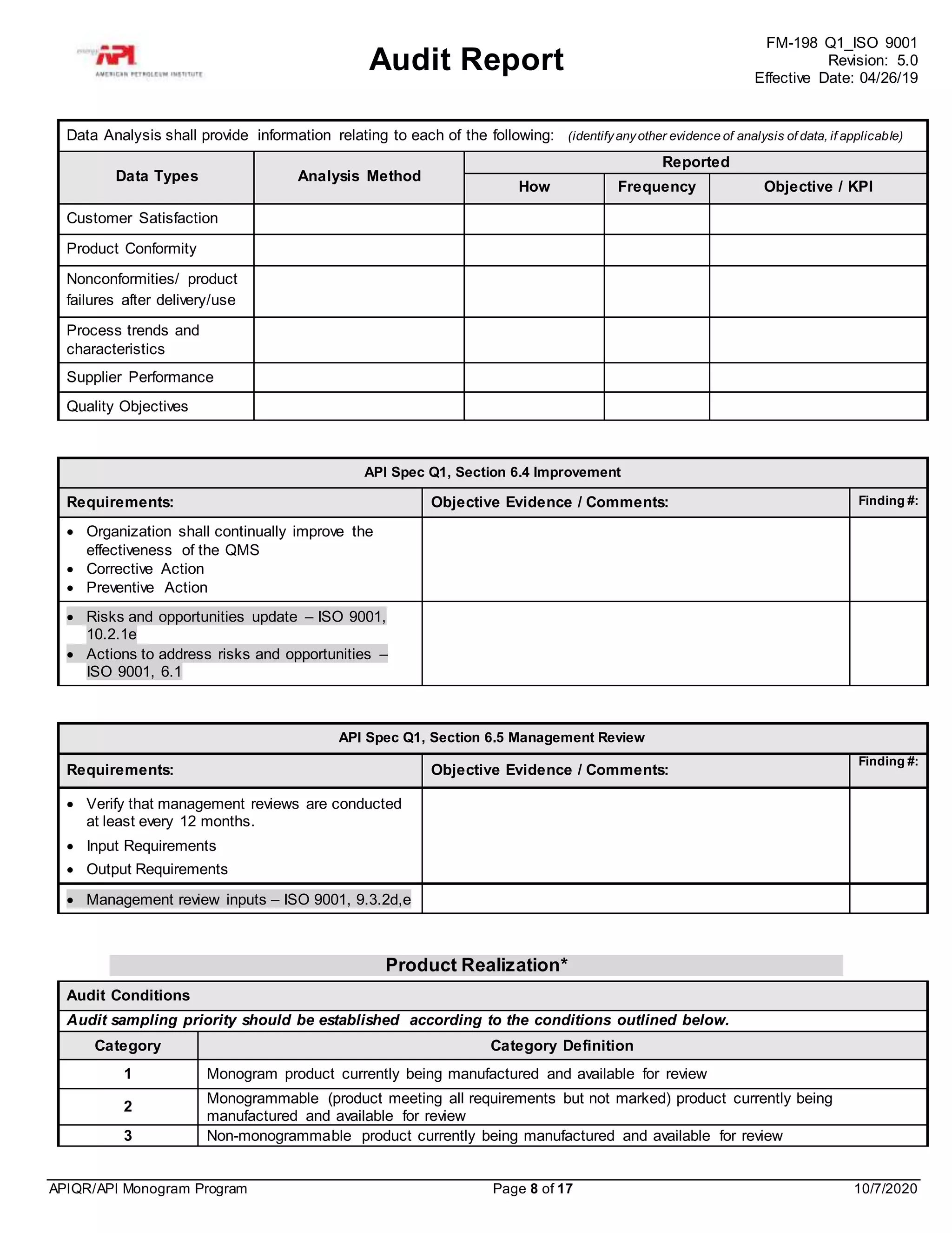 Api q1 6 a monogram-iso audit template- blank | DOCX