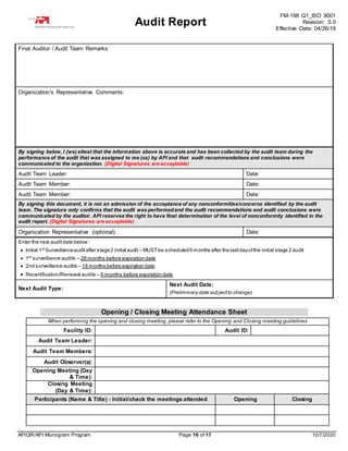 Api q1 6 a monogram-iso audit template- blank | DOCX