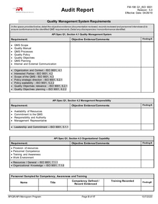 Api q1 6 a monogram-iso audit template- blank | DOCX