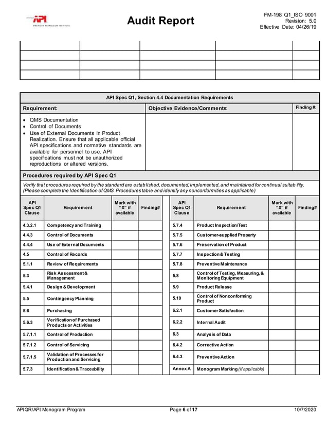 Api q1 6 a monogram-iso audit template- blank