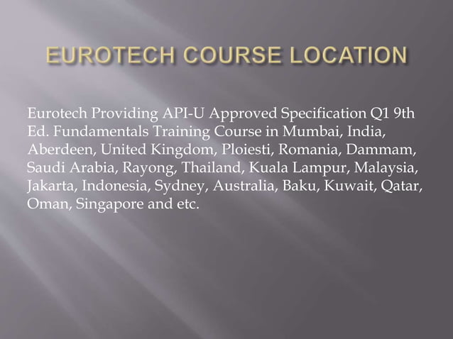Api q1 9th edition training program | PPTX