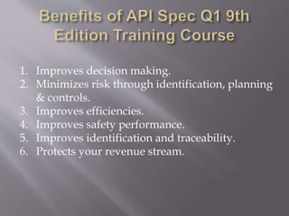 Api q1 9th edition training program | PPTX