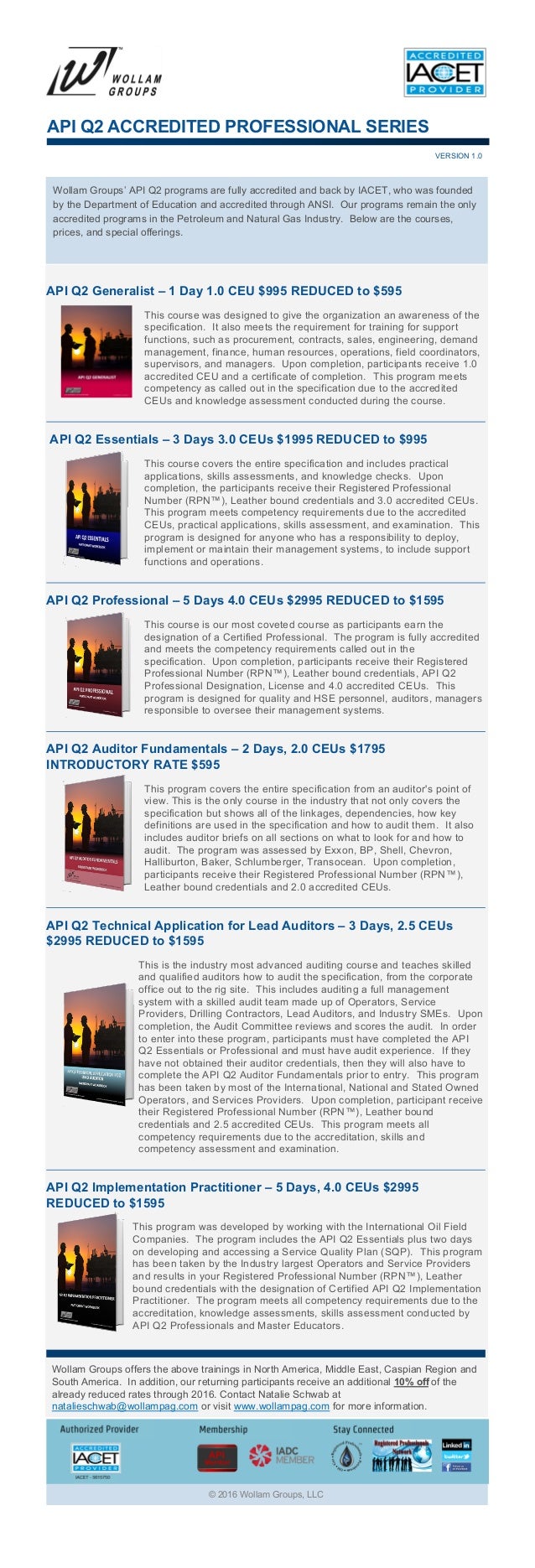 Api q2 accredited professional series v1