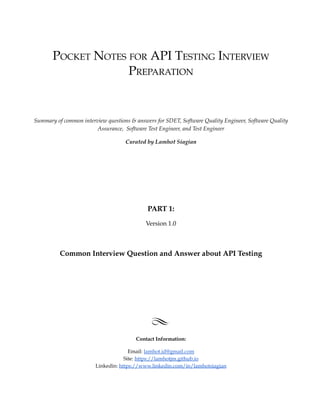 API Testing Interview Preparation and Methods | PDF