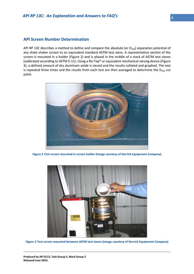 API RP 13C Explanation FAQ Sheet 2010 | PDF