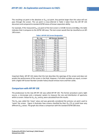 API RP 13C Explanation FAQ Sheet 2010 | PDF