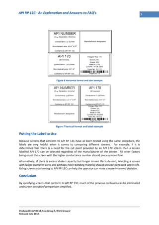 API RP 13C Explanation FAQ Sheet 2010 | PDF