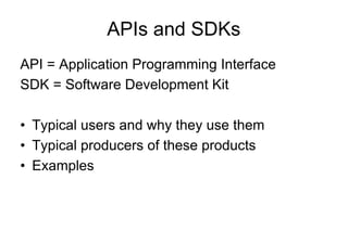 APIs and SDKs: Breaking Into and Succeeding in a Specialty Market | PDF