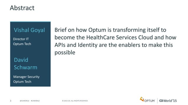API’s and Identity: Enabling Optum to become the HealthCare cloud | PPT