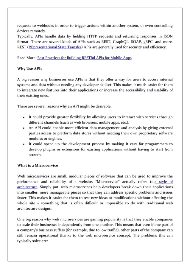 APIs and Microservices - What Are They? | PDF