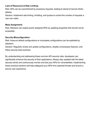 Comprehensive Guide on API Security Risks and Solutions for Developers ...