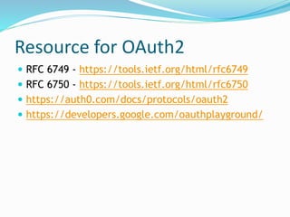 Api security with o auth2 | PPTX