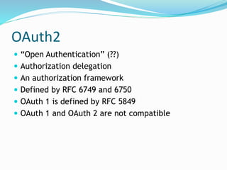 Api security with o auth2 | PPTX