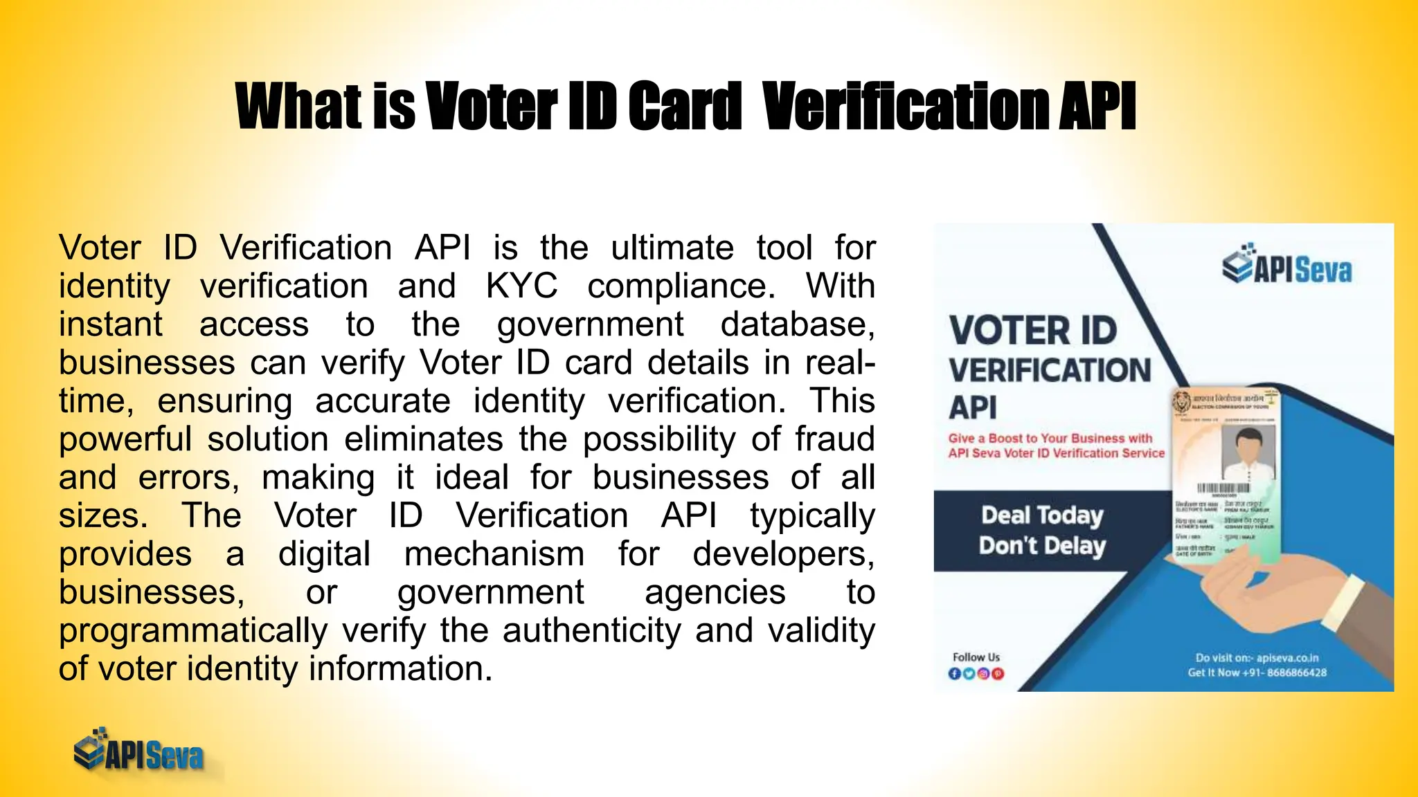 API Seva Provide Voter ID Card Verification API Service in India.pptx