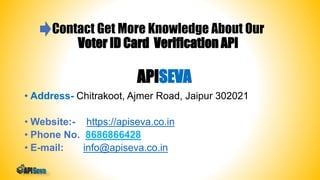 API Seva Provide Voter ID Card Verification API Service in India.pptx
