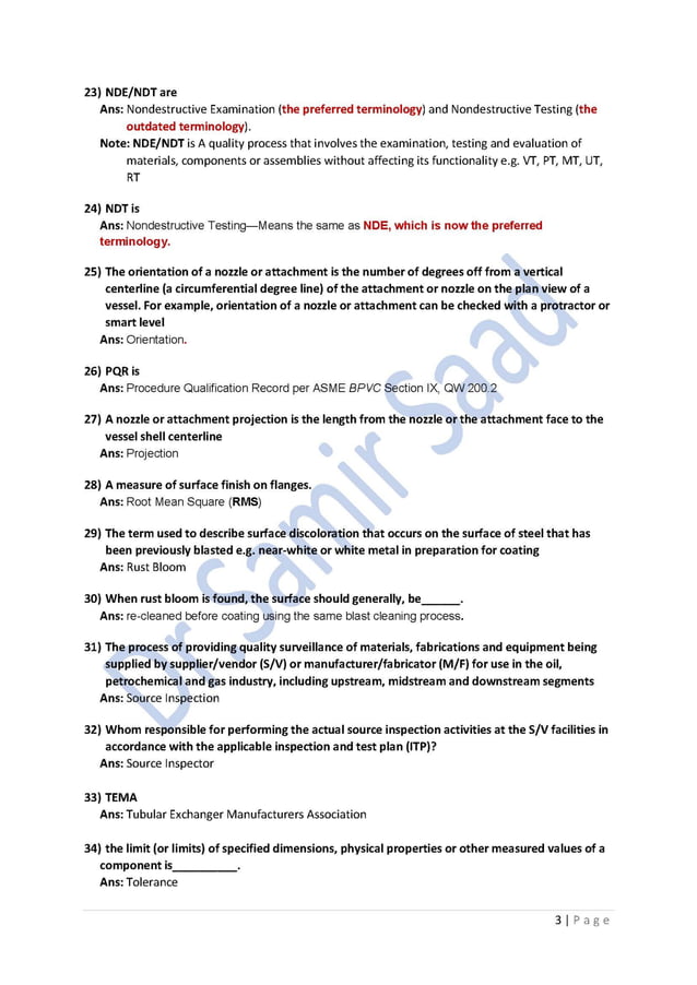API SIFE-Source Inspector Fixed Equipment Notes-Dr. Samir Saad | PDF